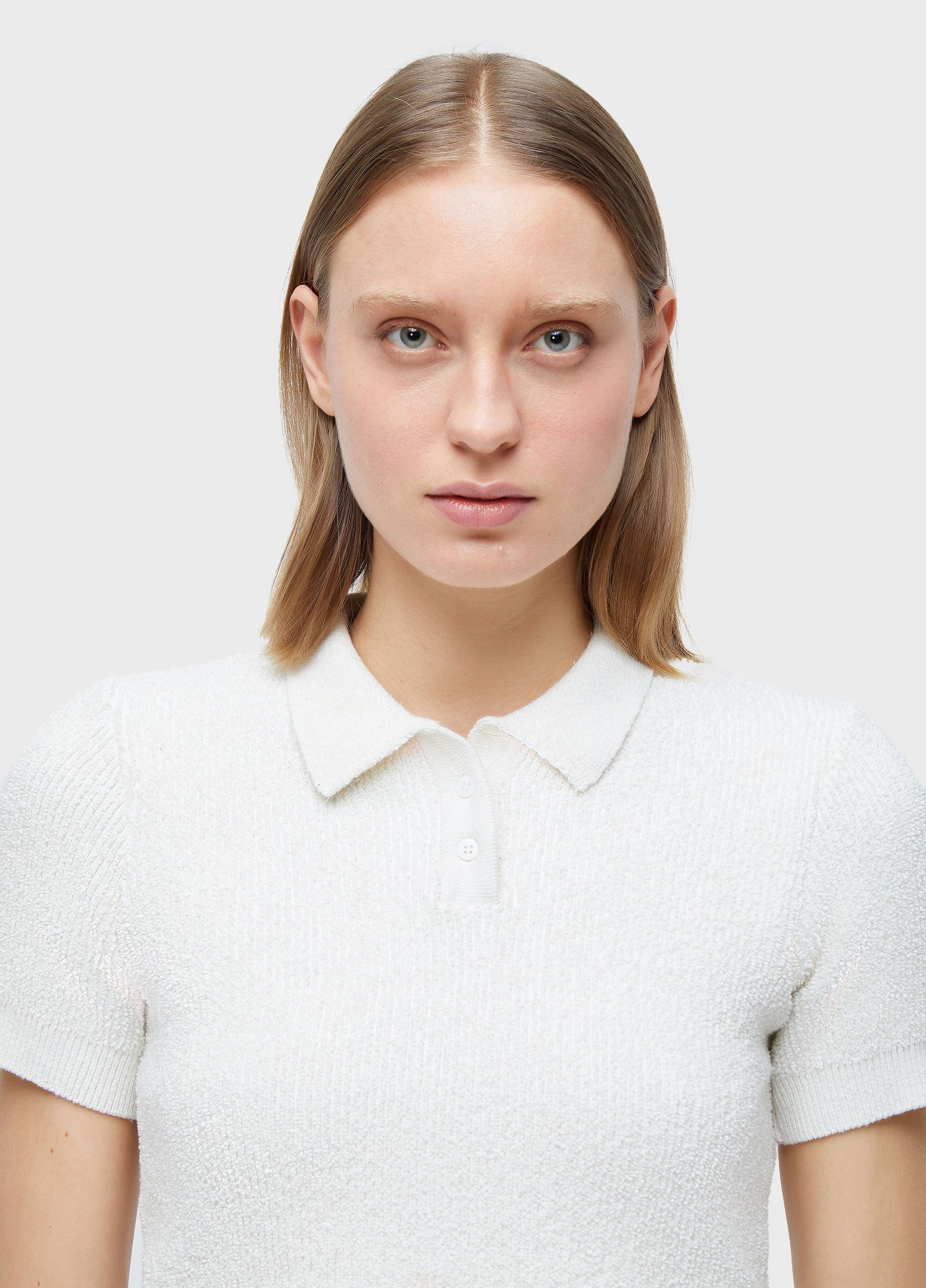 Camisa polo tricot bouclet fit